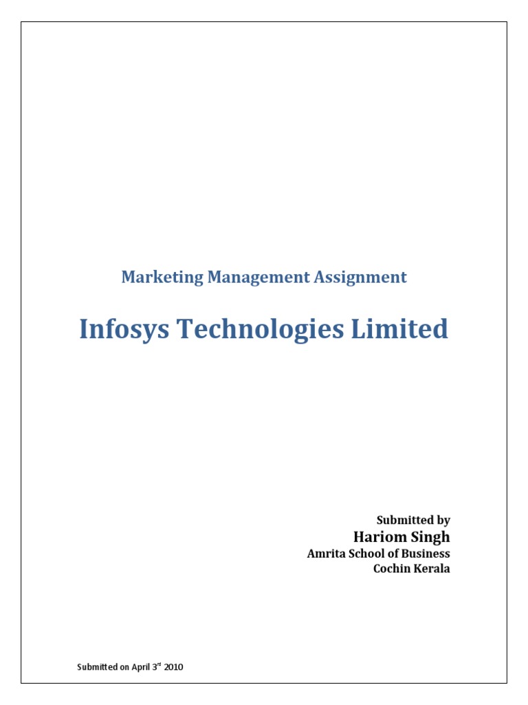 Marketing Startegies of Infosys Technologies Ltd. | PDF | Strategic ...
