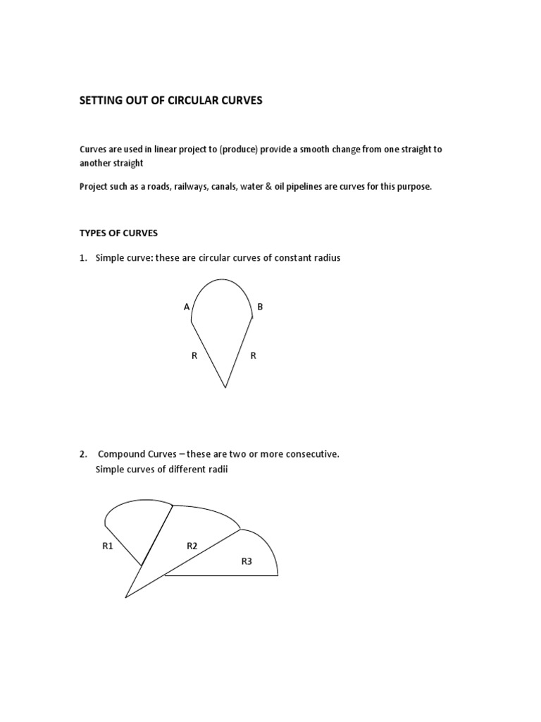 Setting Out Simple Circular Curves | PDF | Angle | Tangent