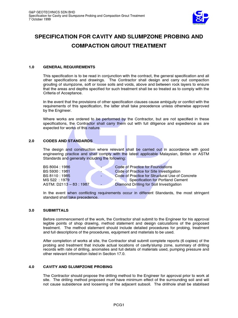Probe Test | PDF | Specification (Technical Standard) | Civil Engineering