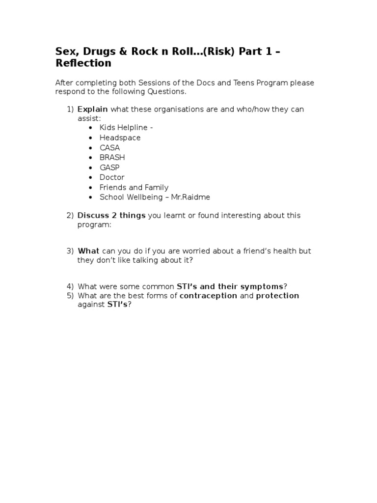 Teens' Health: Support & STI Awareness | PDF