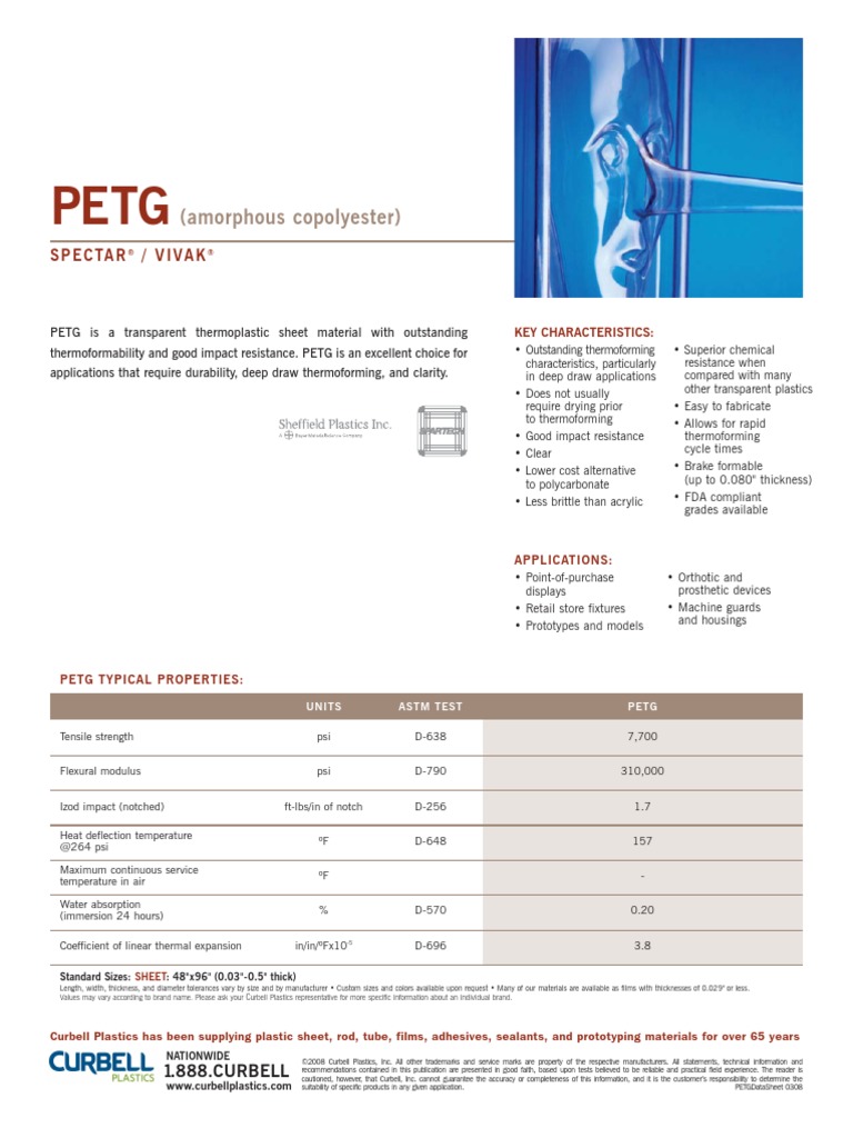 Petg Eng Datasheet Curbell | PDF
