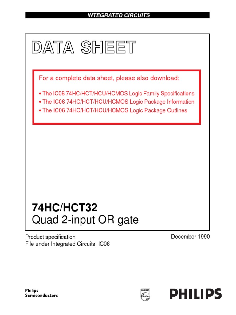 74HCT32 Datasheet PDF | PDF | Semiconductor Devices | Electronics