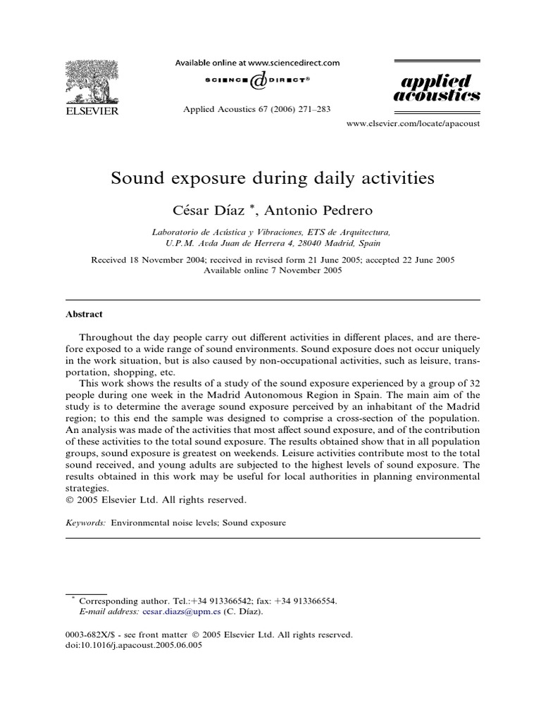 Daily Sound Exposure in Madrid | PDF | Noise | Microphone