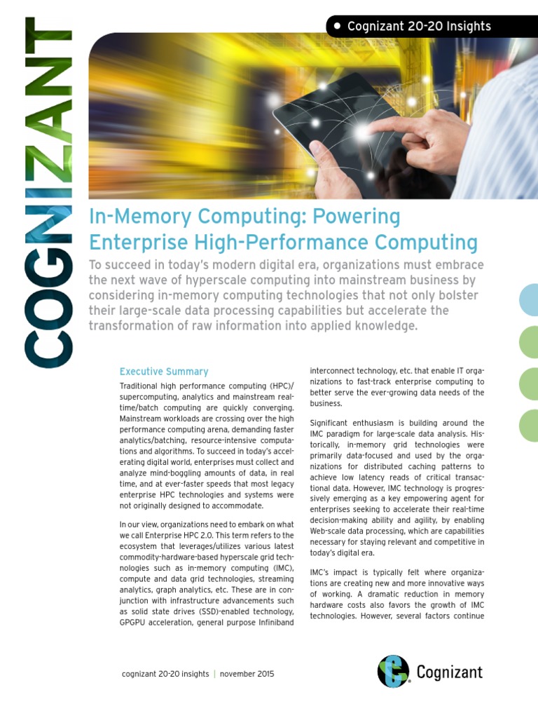 In Memory Computing Powering Enterprise High Performance Computing