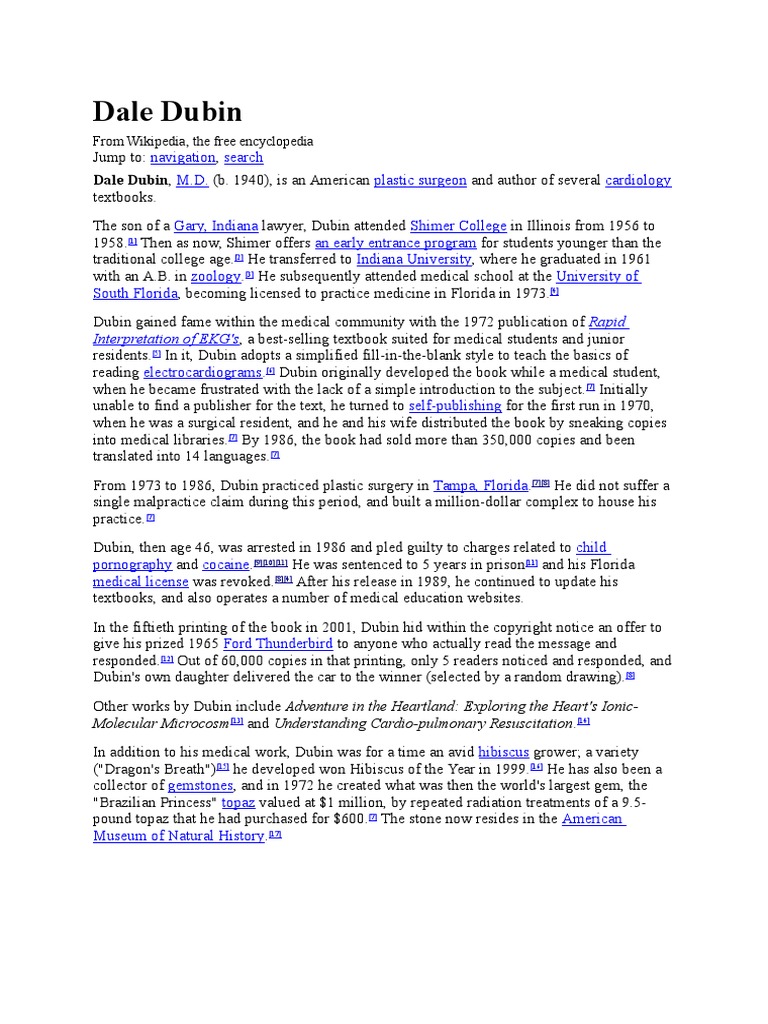 Dale Dubin | PDF | Medicine | Health Care