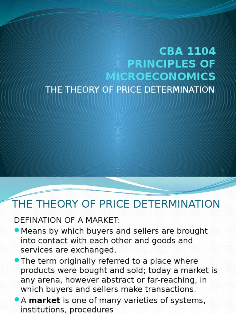 Price Determination in Microeconomics | PDF | Demand Curve | Supply ...