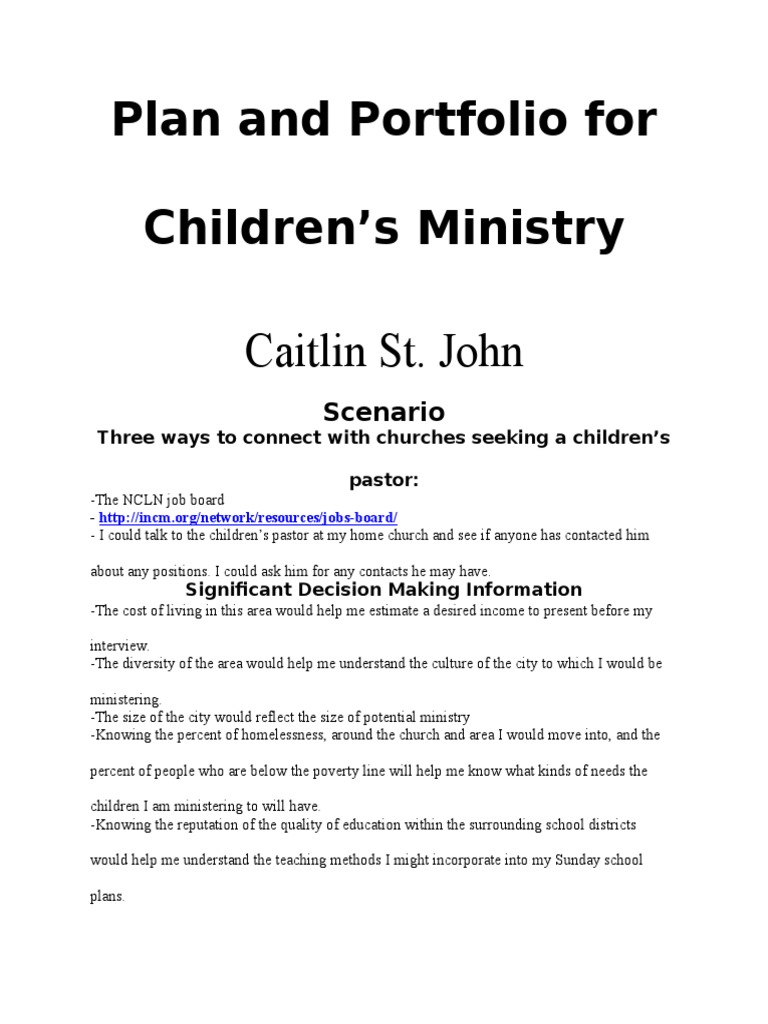 Children's Ministry Plan and Strategy Guide | PDF | Biblical Sabbath ...