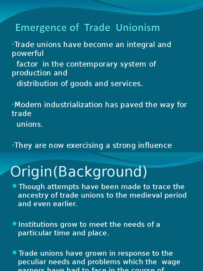 Emergence of Trade Unionism | PDF | Trade Union | Socialism