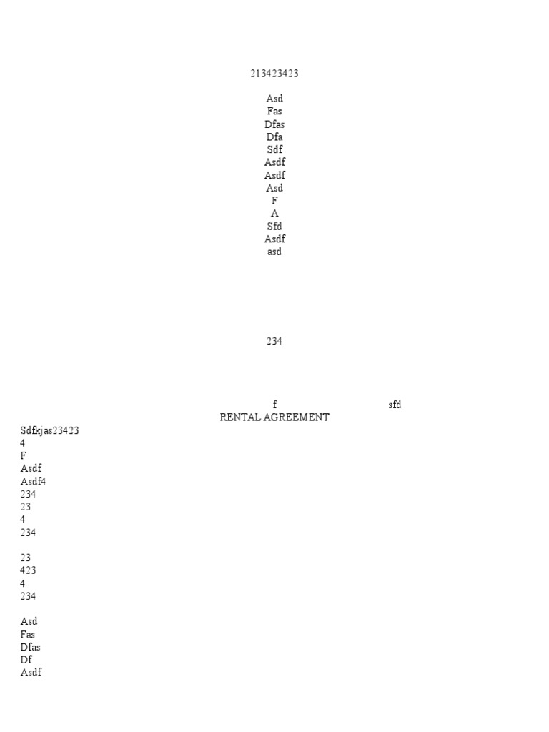 Asd Fas Dfas Dfa SDF Asdf Asdf Asd F A SFD Asdf Asd | PDF | Lease ...