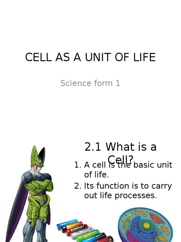 Science Form 1 Chapter 2: Cell Is The Unit of Life | PDF | Cell ...