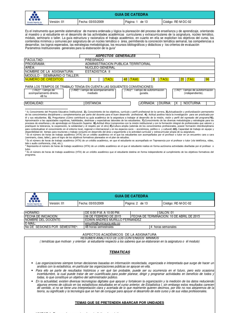 Estadistica II POPAYAN IV ESAP (Edwin Murillo) | PDF | Crédito del ...