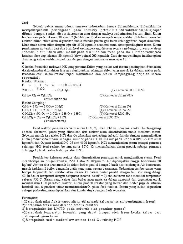 Soal Hysys | PDF | Sains & Matematika
