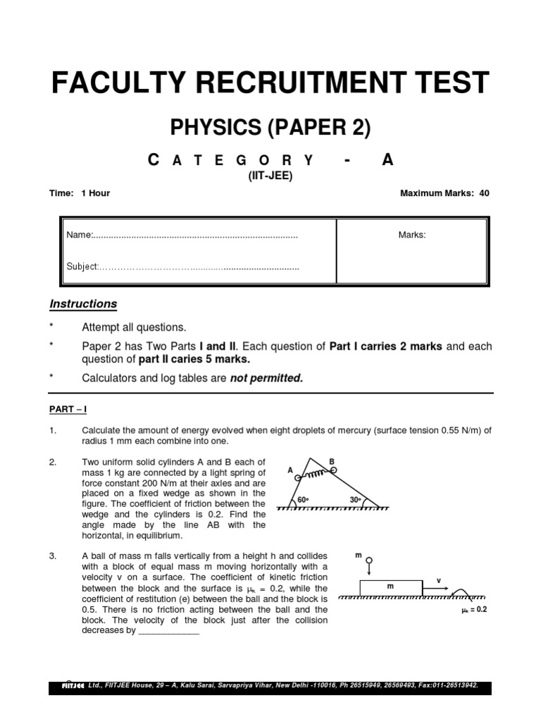 4 - Iit-Jee Physics Paper II | PDF | Capacitor | Atoms