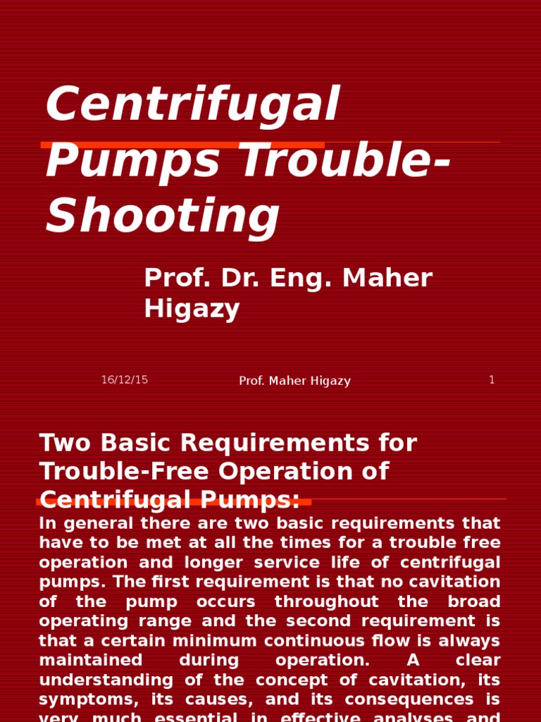 Centrifugal Pumps Troubleshooting Guide | PDF | Pump | Bearing (Mechanical)