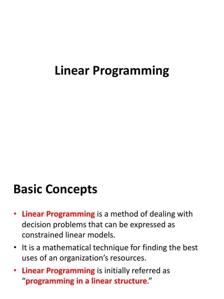 Linear Programming | Download Free PDF | Linear Programming | Mathematical Optimization