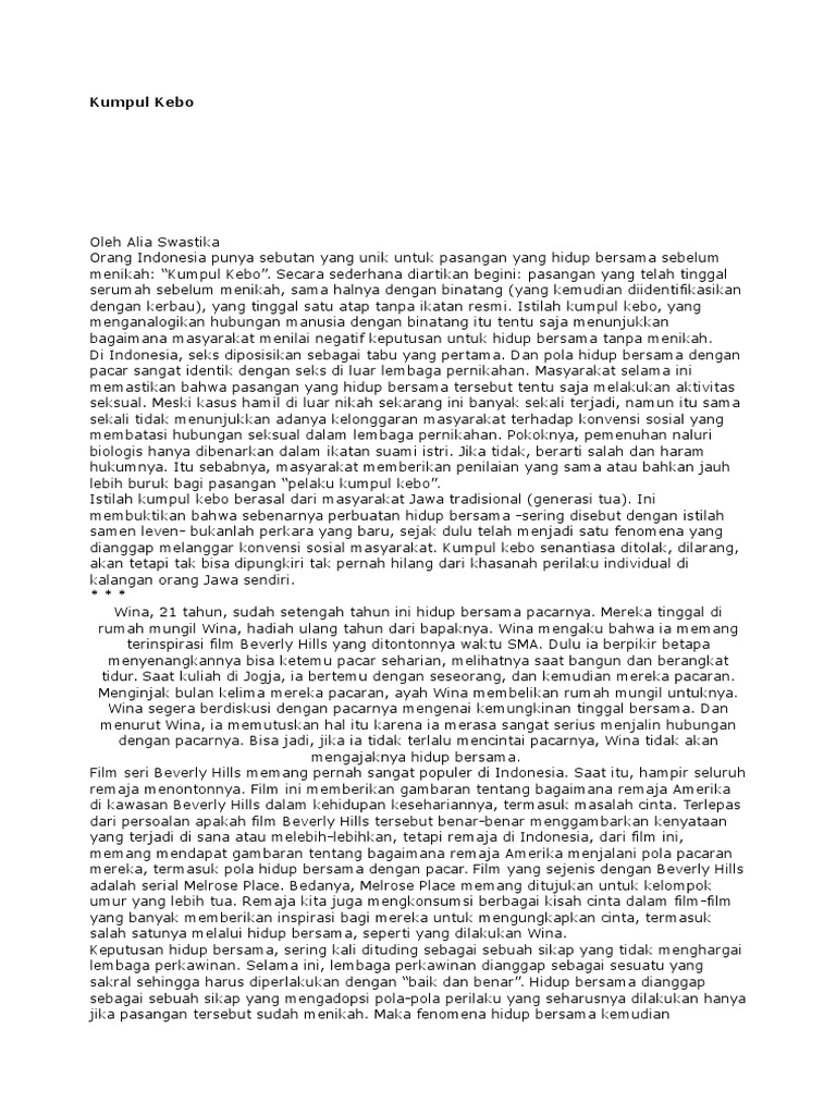 Kumpul Kebo | PDF | Ilmu Sosial | Kesehatan Holistik