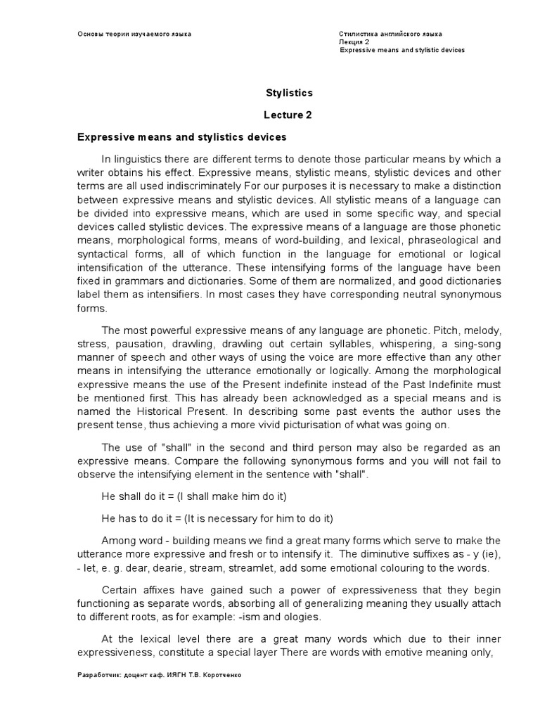 5fan - Ru - Expressive Means and Stylistics Devices | PDF | English ...