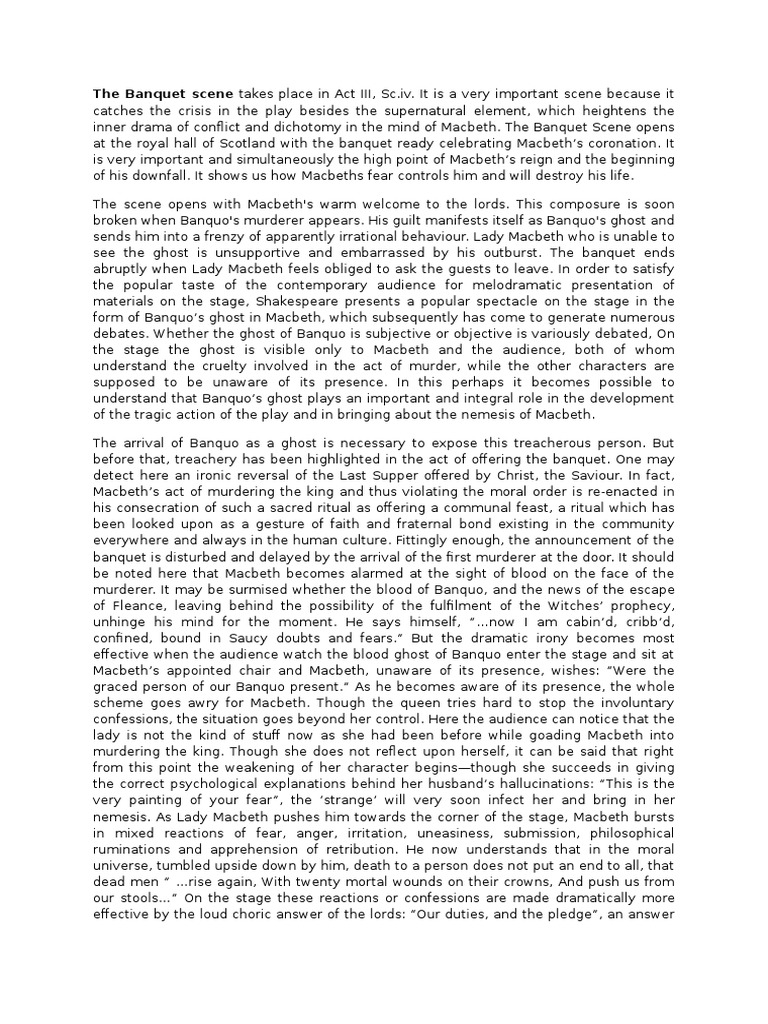 Banquet Scene of Macbeth | PDF | Macbeth