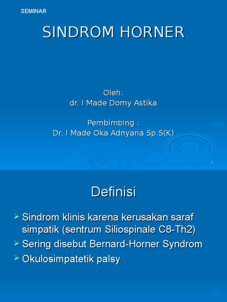 Sindrom Horner | PDF