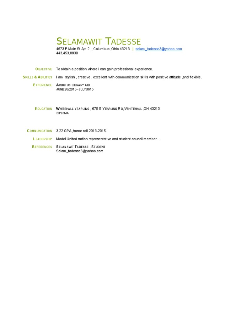 Entry-Level Job Seeker Profile | PDF