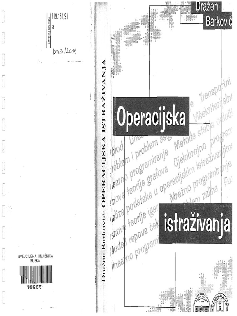 D Barkovic Operacijska Istrazivanja | PDF