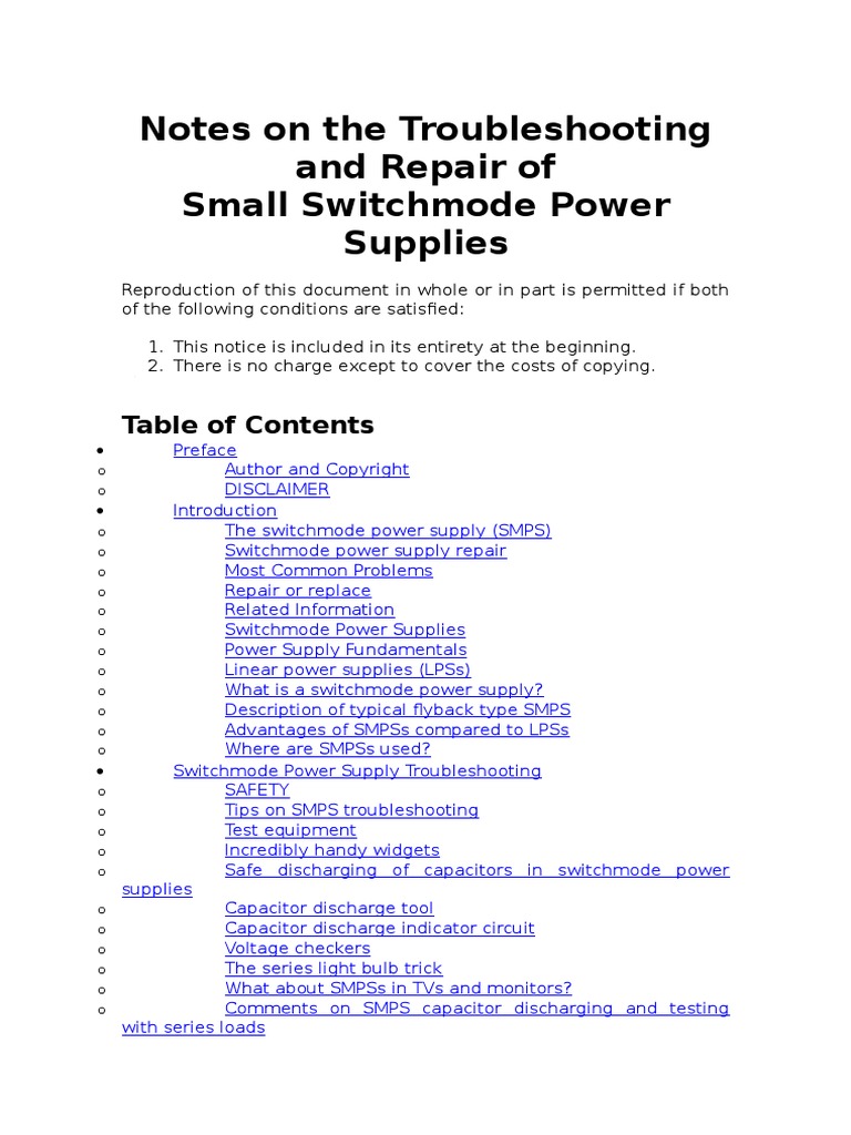 Repair SMPS | PDF | Rectifier | Power Supply