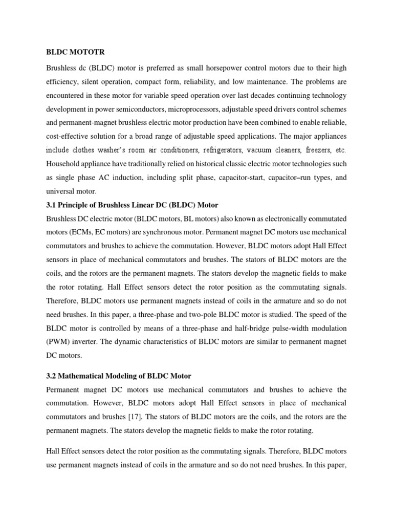 Modeling of Brushless DC Motor | PDF | Electric Motor | Mathematical Optimization