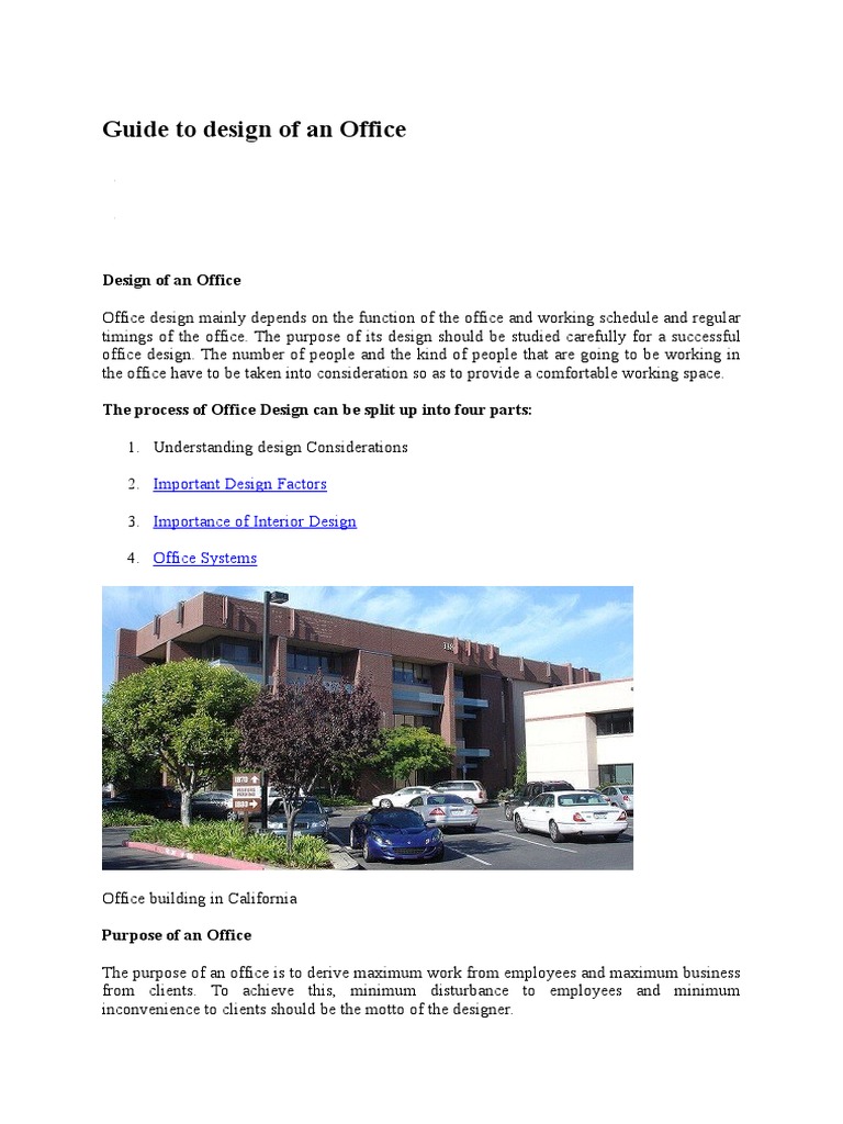 Office Design Guidelines and Considerations | PDF | Architect ...