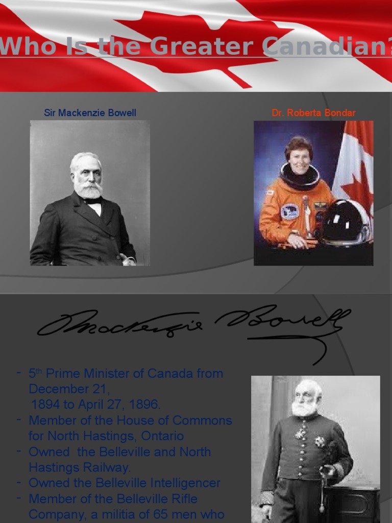 Dr. Roberta Bondar vs. Mackenzie Bowell | PDF