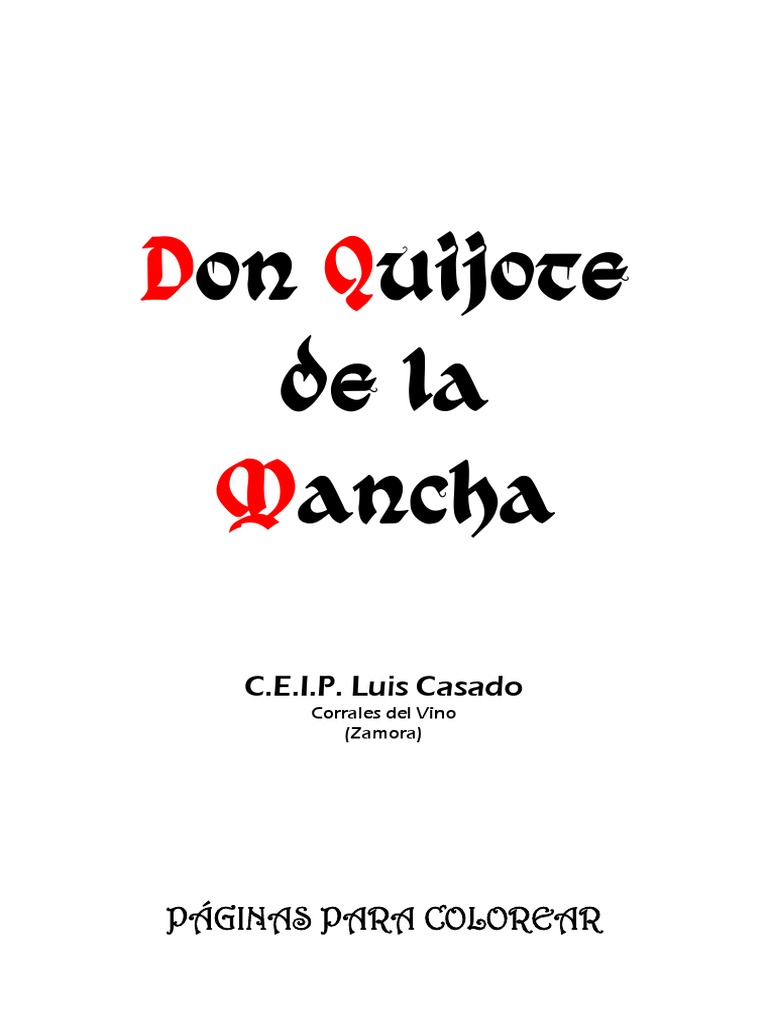 Páginas para Colorear: Don Quijote | PDF | Don Quijote | Españoles