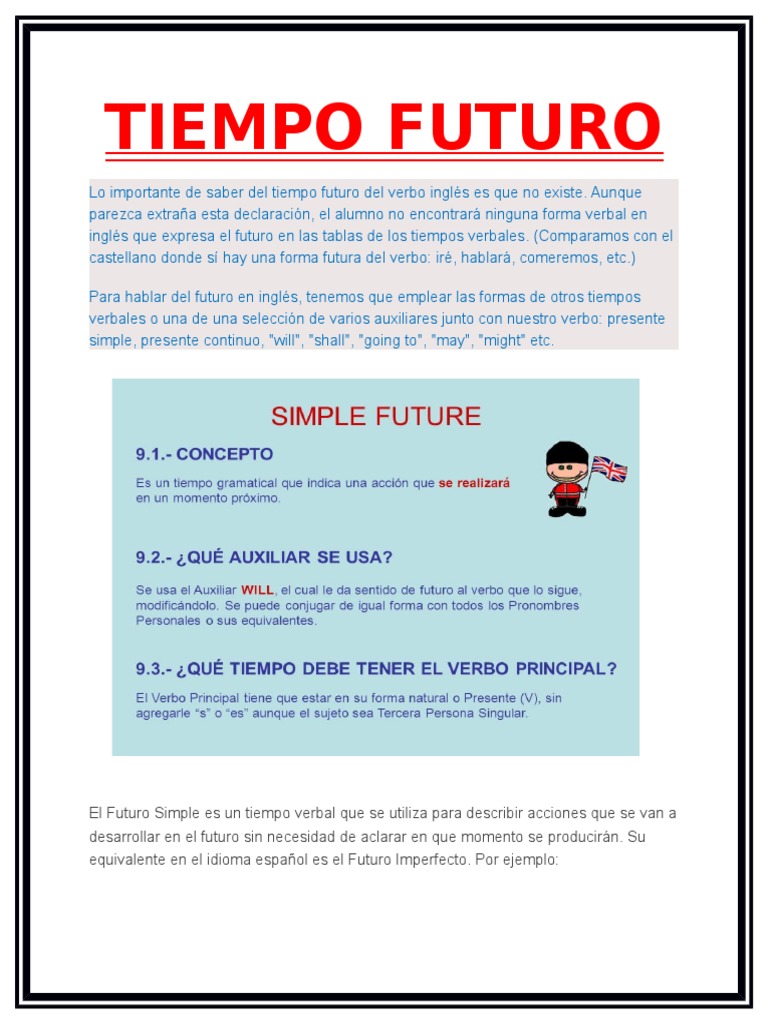 Uso del Tiempo Futuro en Inglés | PDF | Verbo | Sintaxis