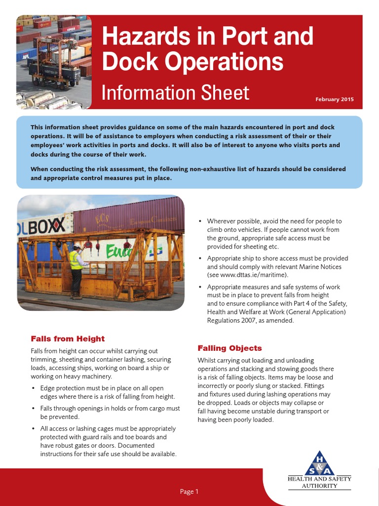 Hazards in Port and Docks Info Sheet | Occupational Safety And Health ...