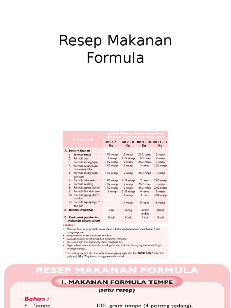 Resep Makanan Formula | PDF