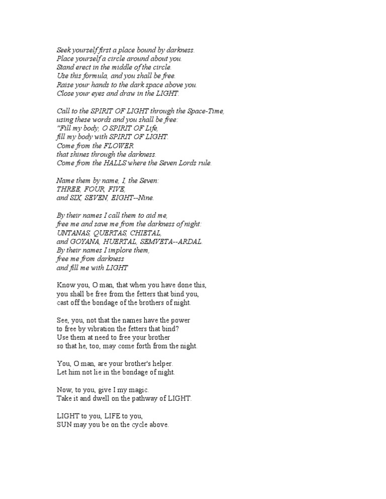 Prayer to the Seven Lords of Amenti | PDF