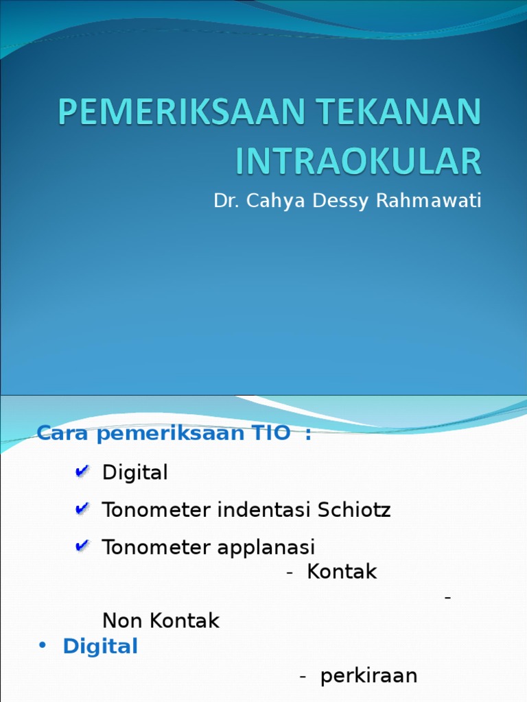 Pemeriksaan Tekanan Intraokular | PDF