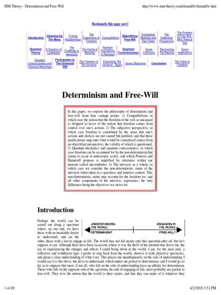 Determinism and Free-Will | PDF | Free Will | Determinism