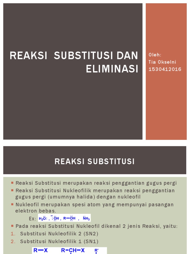 Reaksi Substitusi Dan Eliminasi | PDF | Metode & Bahan Ajar | Sains ...