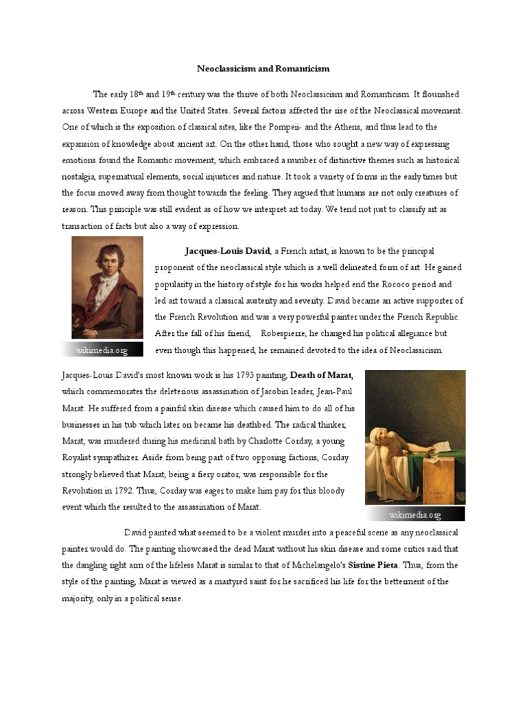 Neoclassicism and Romanticism | PDF | Romanticism | Paintings