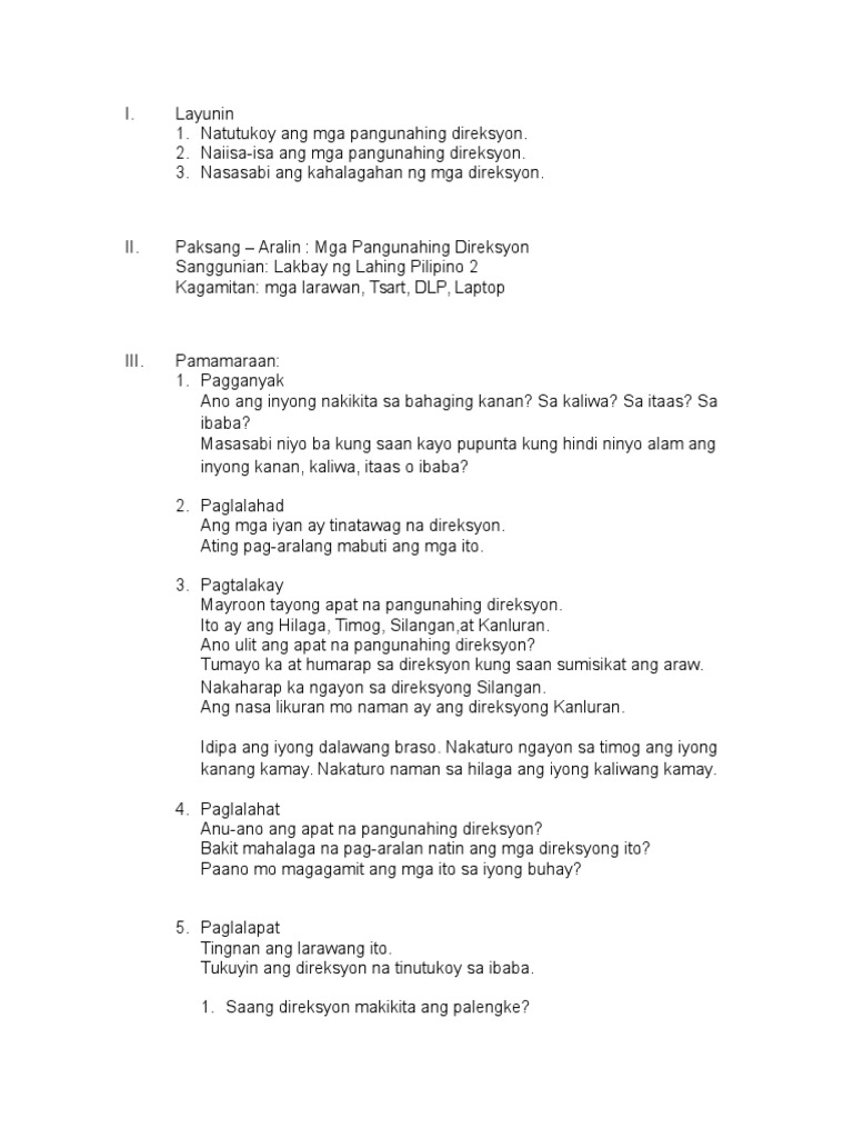Pangunahing Direksyon LP | PDF