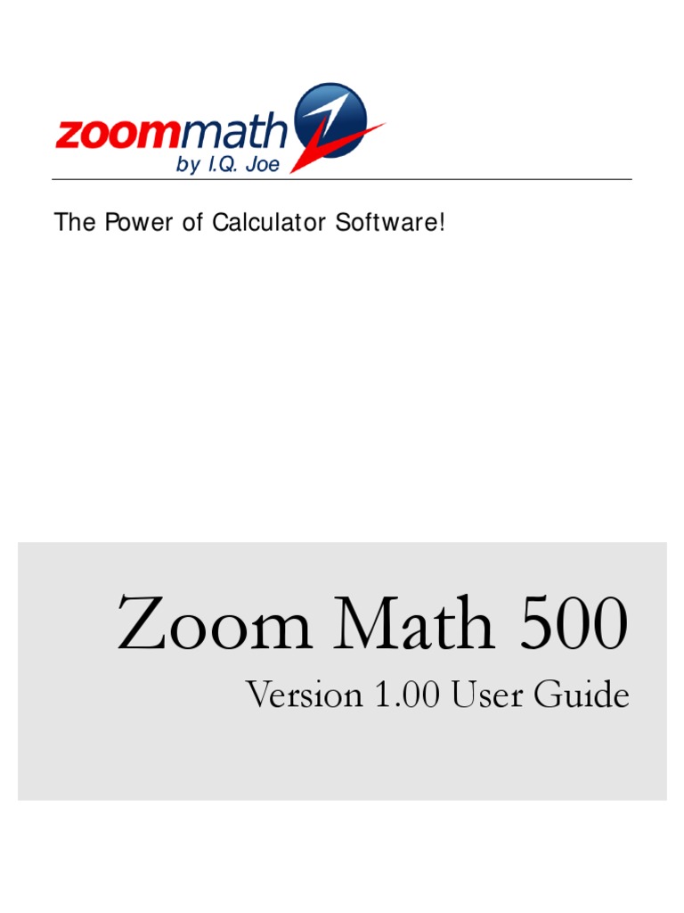 Zoom Math 500 User Guide | PDF | Trigonometric Functions | Fraction ...