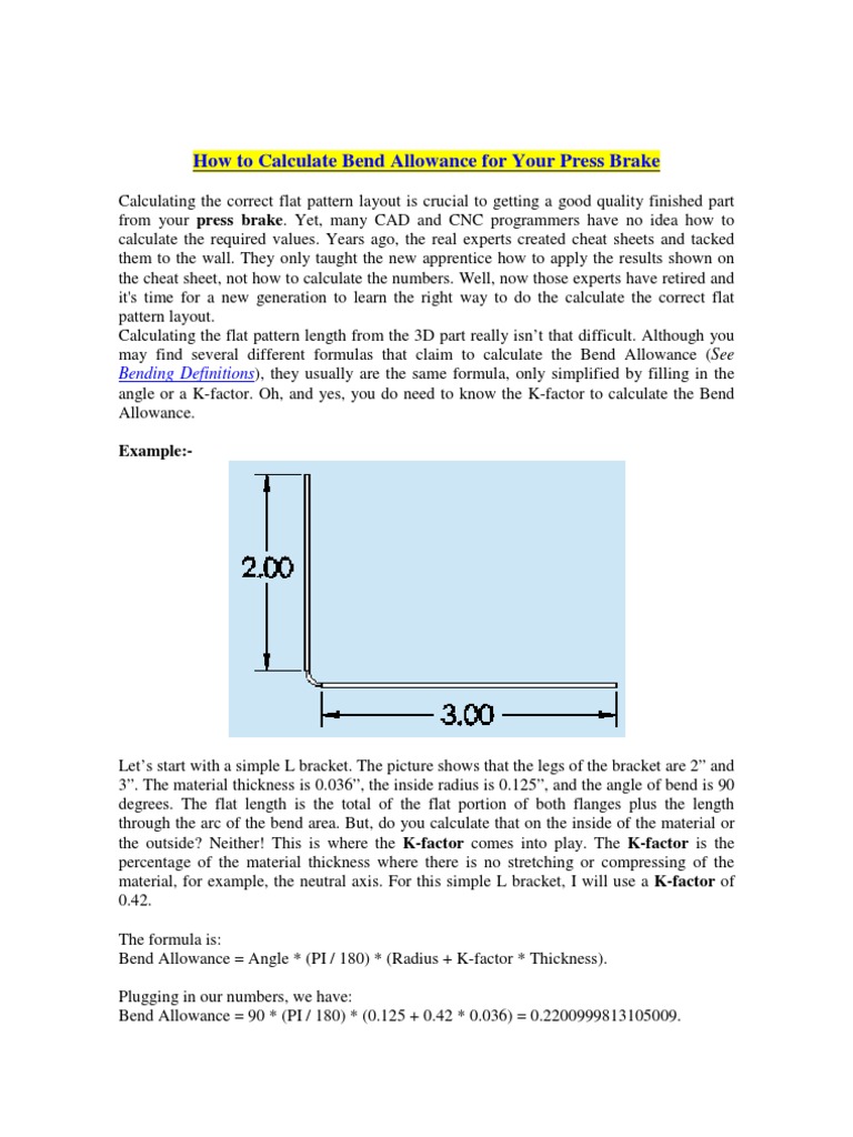 Sheet Metal Bend Allowance | PDF | Geometry | Teaching Mathematics