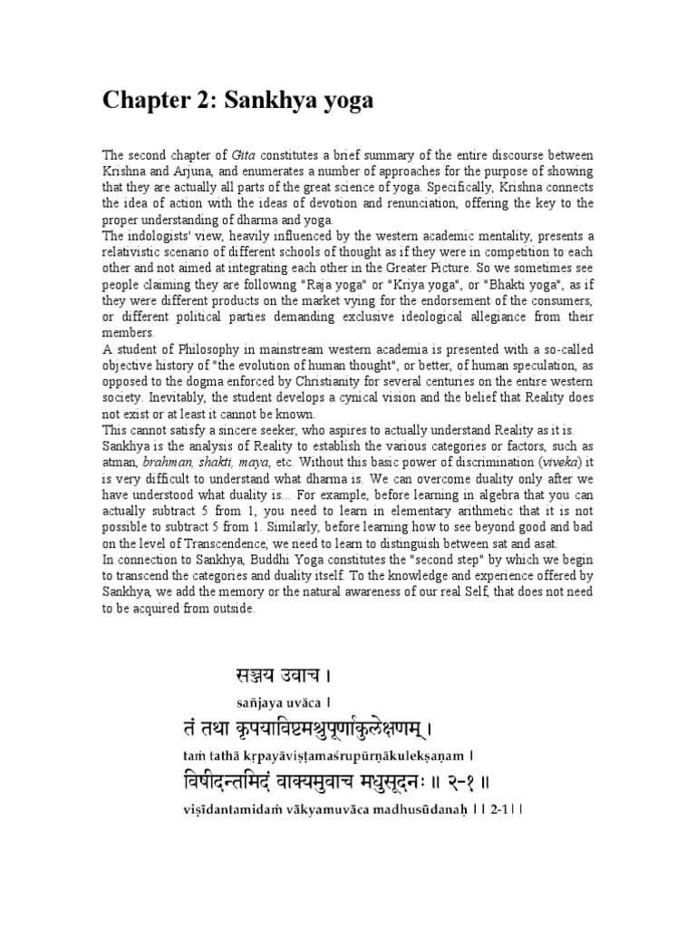 Understanding Sankhya Yoga Principles | PDF | Bhagavan | Bhagavad Gita