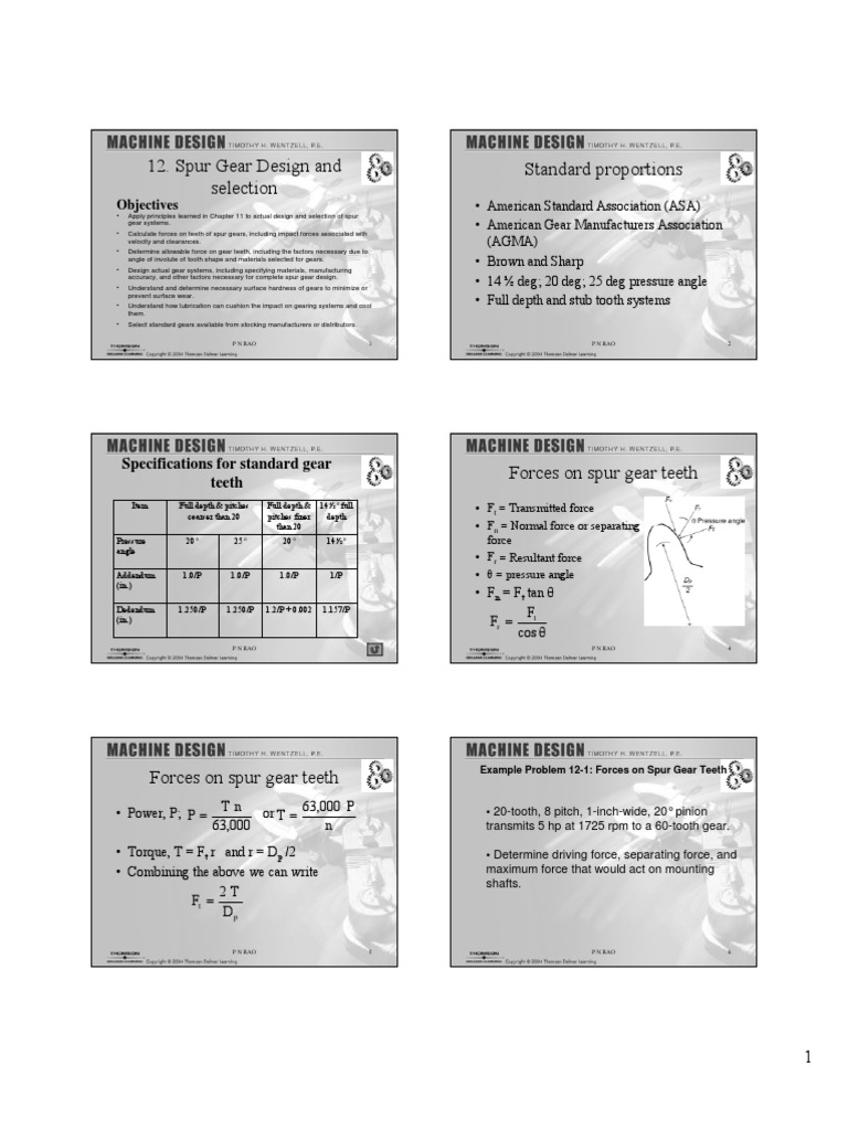 MD Spur Design | Download Free PDF | Gear | Mechanical Engineering