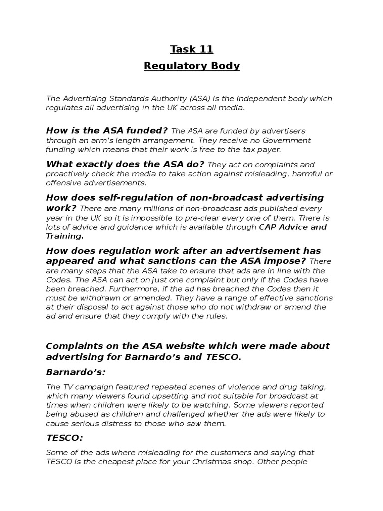 ASA Regulation of UK Advertising Explained | PDF | Business