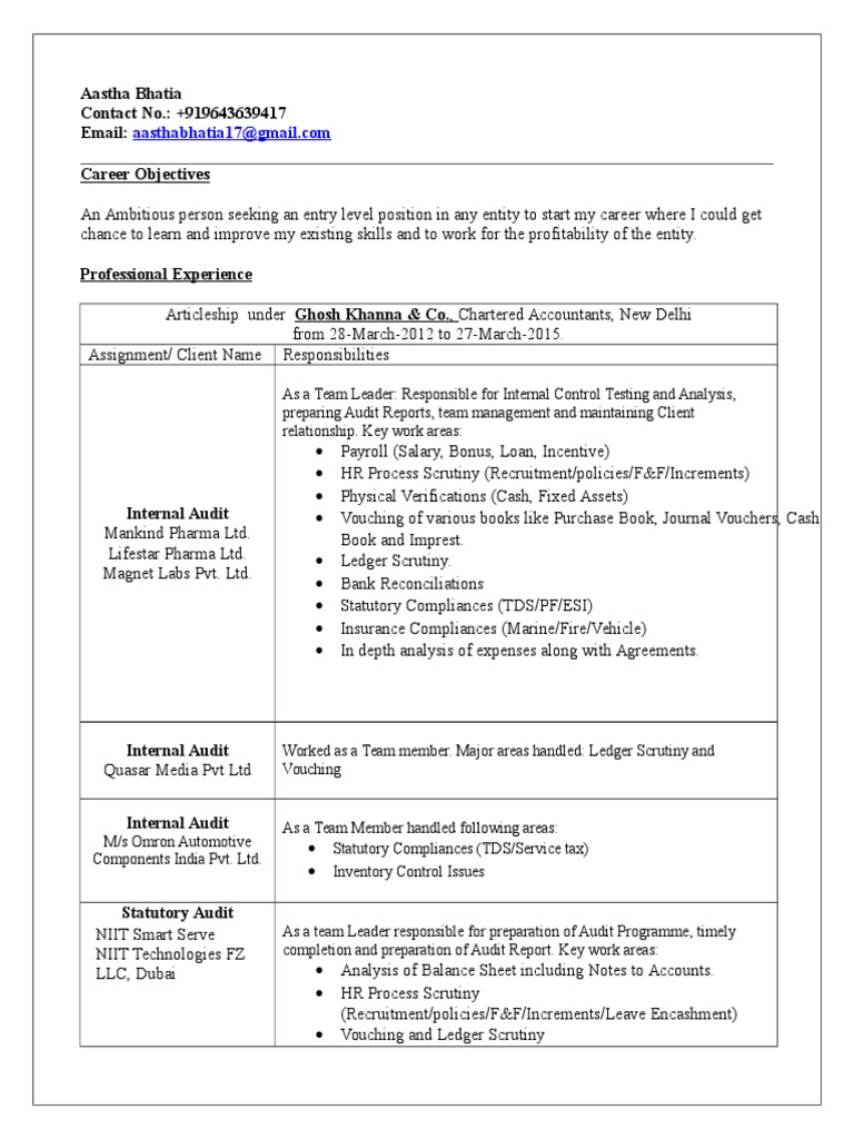 Aastha Bhatia Resume | PDF | Service Industries | Business
