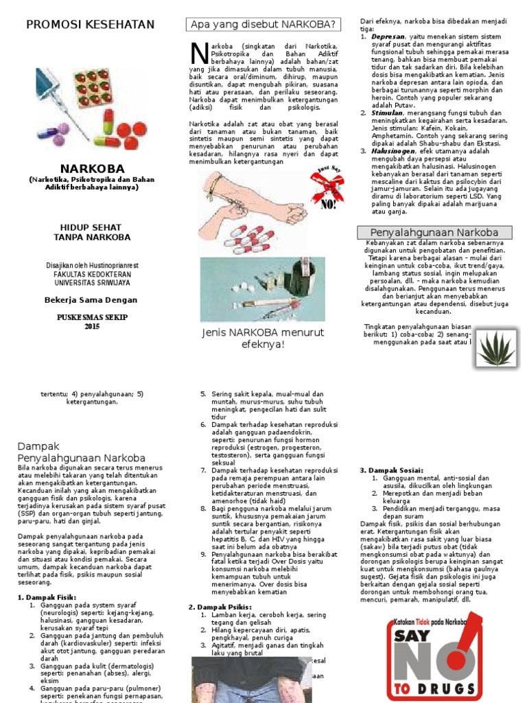 Leaflet Narkoba | PDF | Gaya Hidup