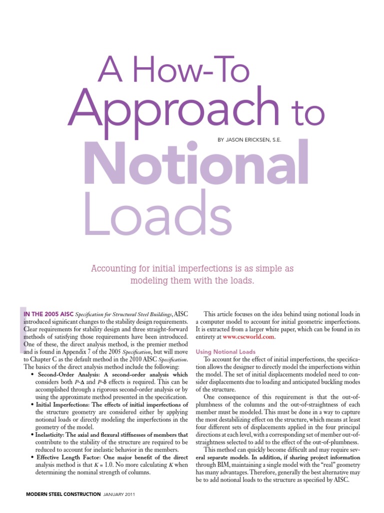 A How-To-Approach To Notional Loads | PDF | Structural Load | Column A How-To-Approach To Notional Loads | PDF | Structural Load | Column