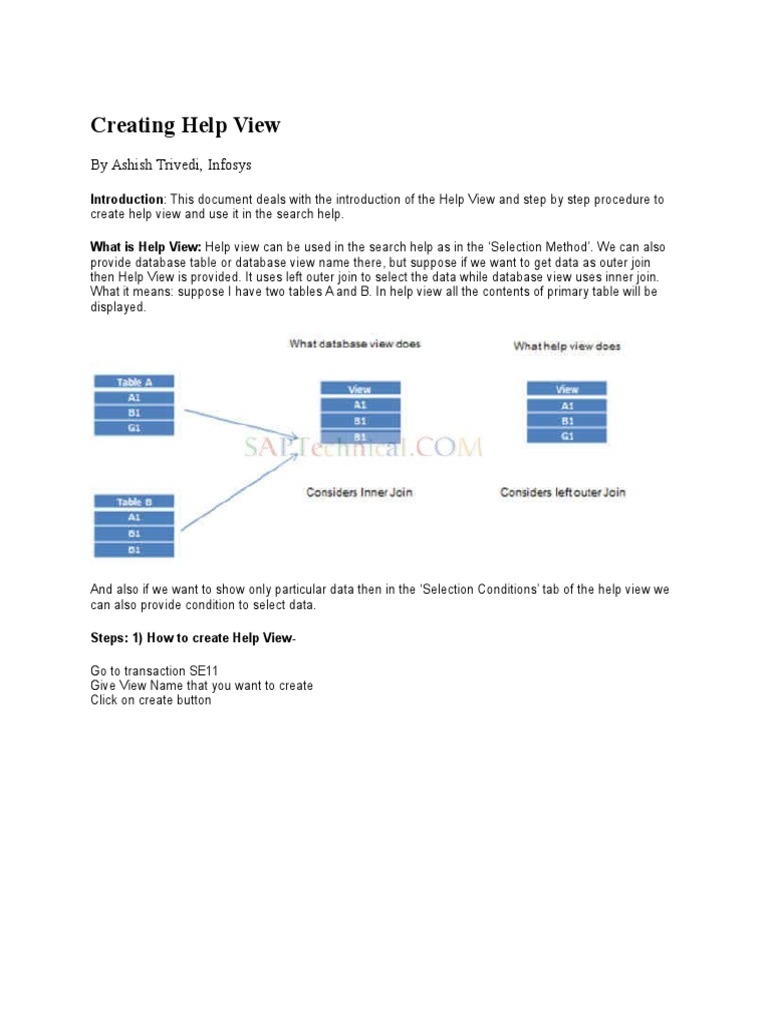 Abap Creating Help View Pdf Parameter Computer Programming Databases