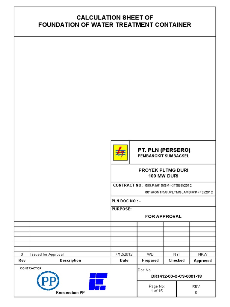 Water Treatment Container Calculation Report | PDF | Structural Load ...