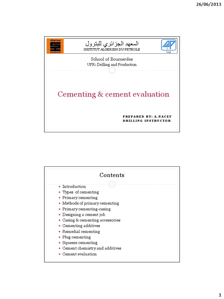 Cementing & Cement Evaluation PDF | PDF | Casing (Borehole) | Ultrasound